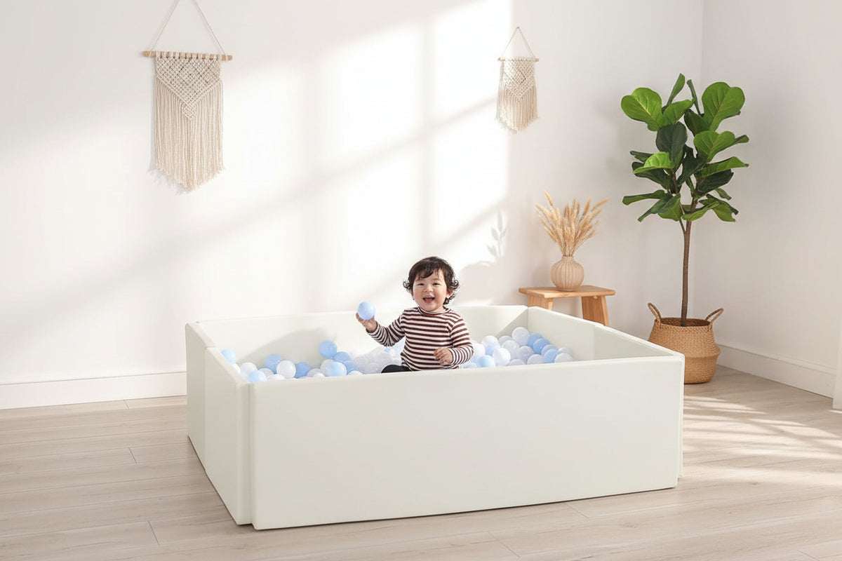 Soft Foam Foldable White Ball Pit Crawling Fence Children's Playground